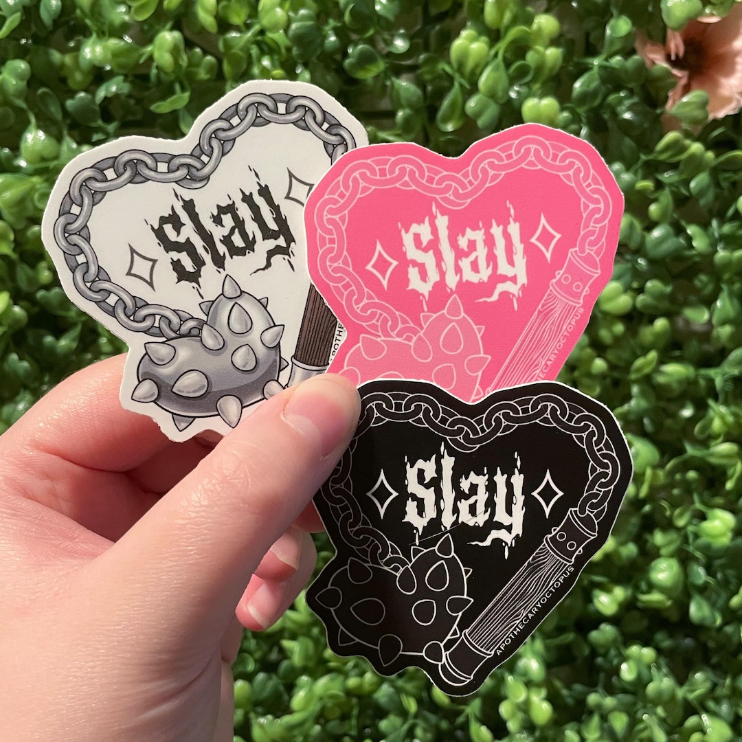SLAY Heart-shaped Morningstar Flail Stickers | 3 Versions - Etsy