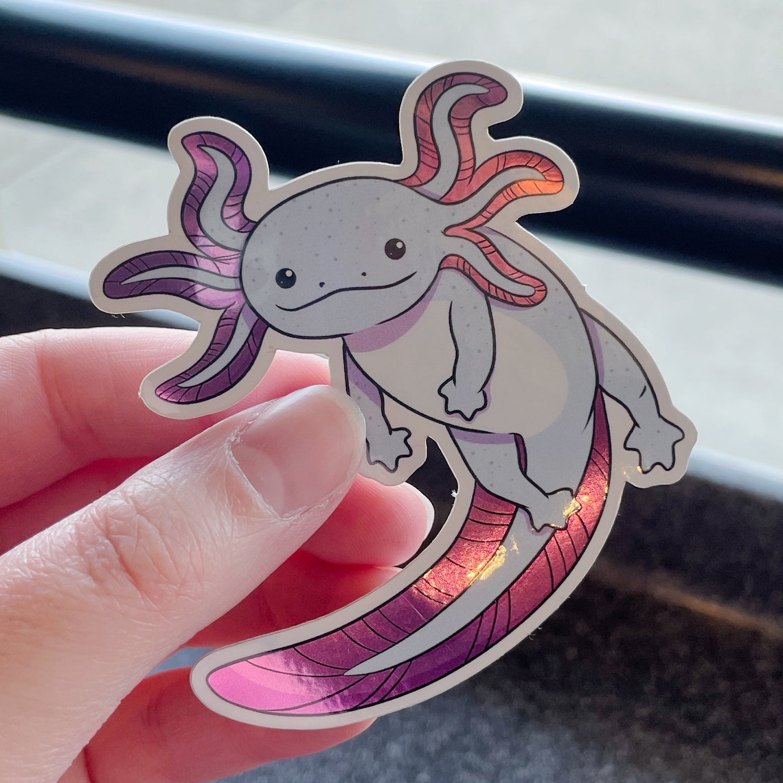 Axolotl Stickers Gold Foil Mirror Effect Sticker - Etsy