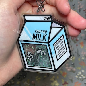 Isopod Milk LIQUID Shaker Keychain | Quicksand Charm - Etsy