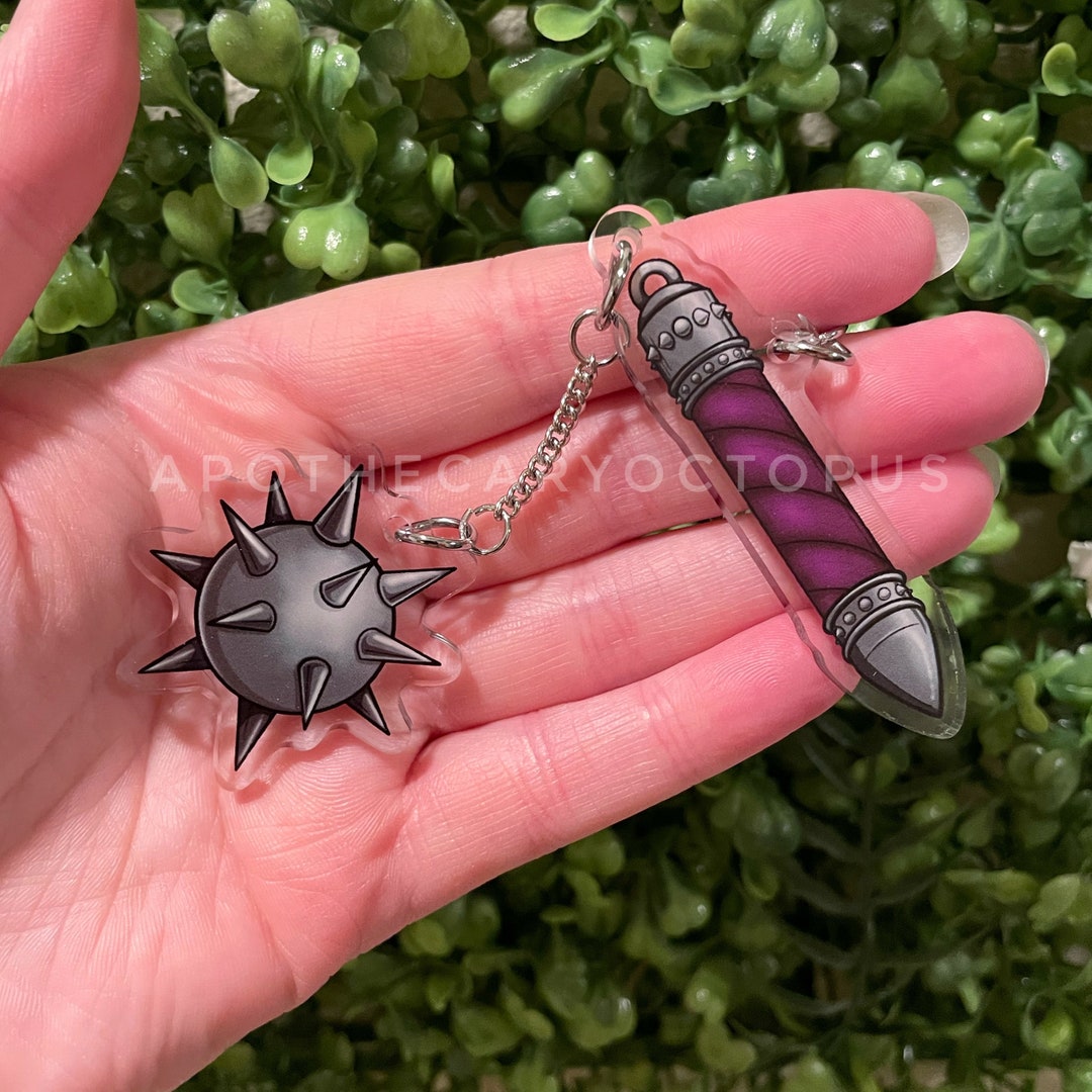 Morningstar Flail (purple) | 2 Part Keychain - Etsy