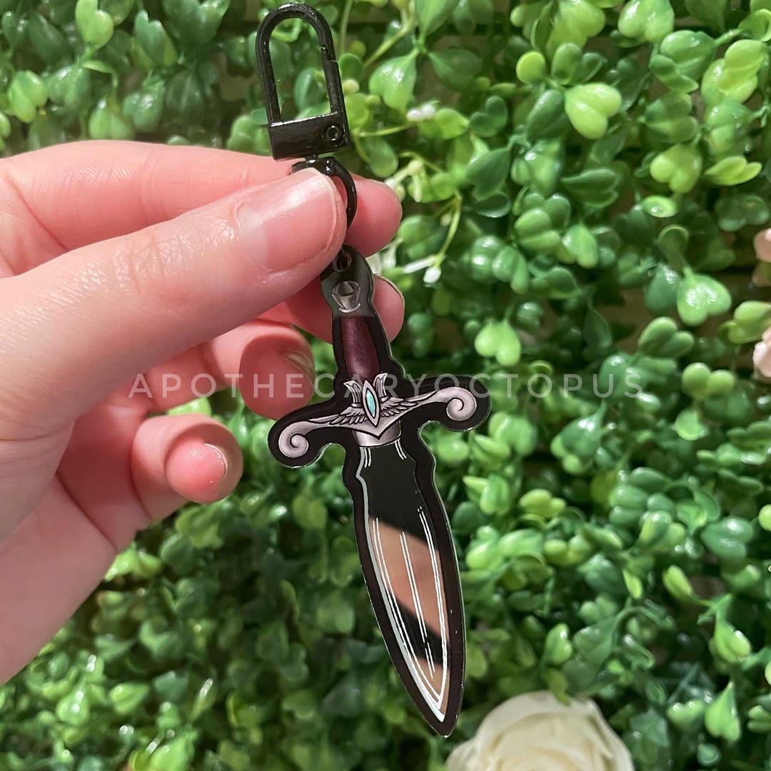 Dagger Mirror Keychain | 3 Inch Mirror Effect Charm - Etsy