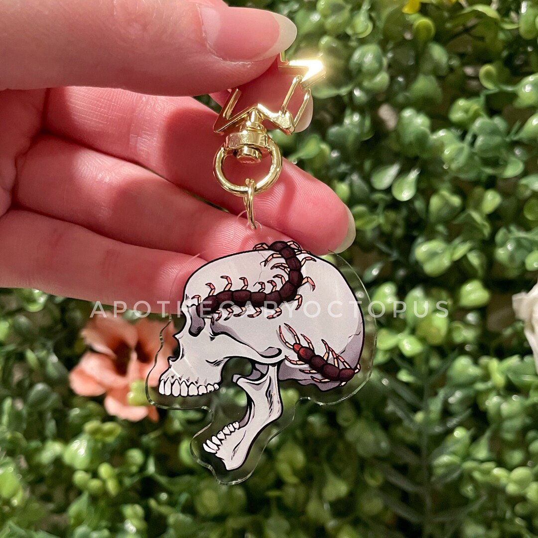Skull With Centipede Charm | 2" Keychain - Etsy