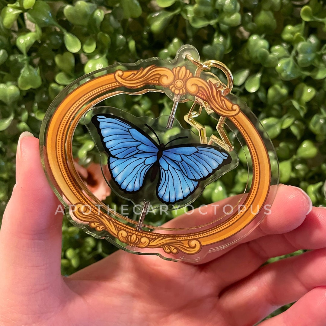 SPINNING Butterfly Keychain - Etsy