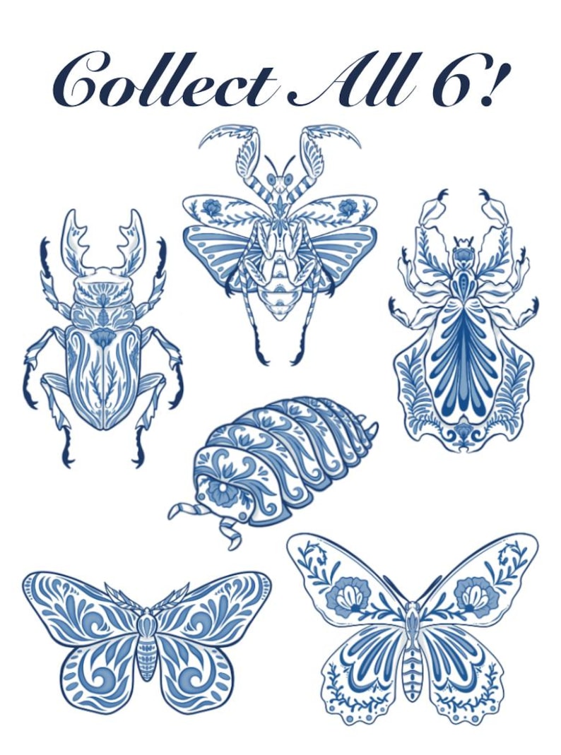 Mystery Porcelain Insect Keychains | 2 Inch Acrylic Charms - Etsy