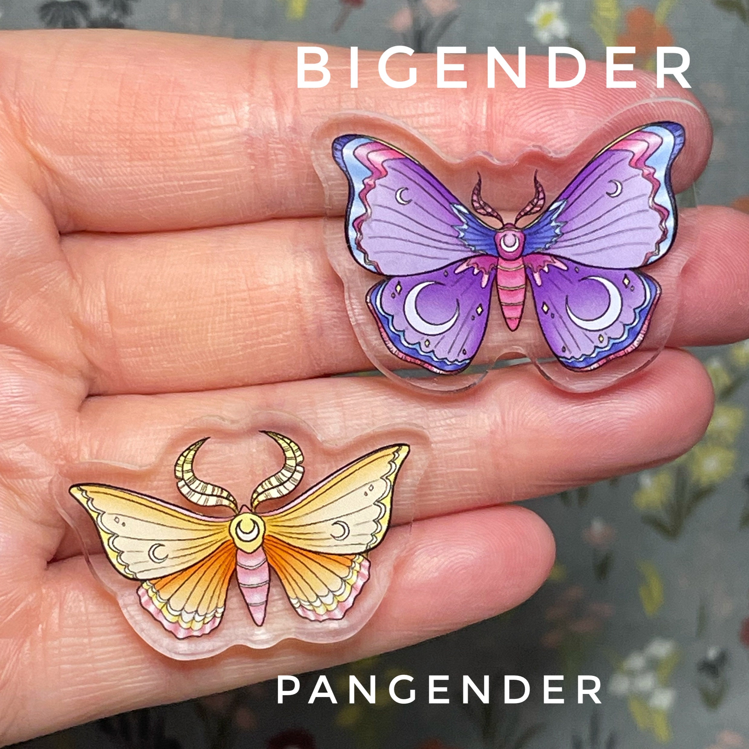 Pride Moth Pin genders Acrylic Pin Moth Pins Insect - Etsy
