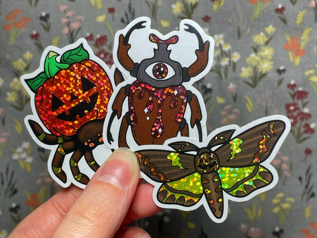 Mini Glitter Stickers | Sticker Pack | Halloween Bug Stickers - Etsy