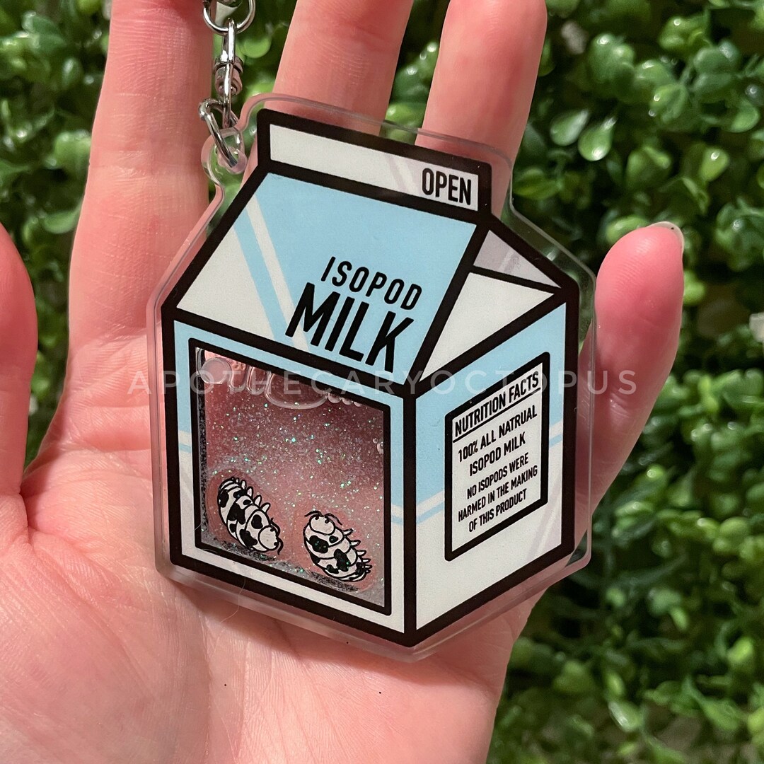 Isopod Milk LIQUID Shaker Keychain | Quicksand Charm - Etsy