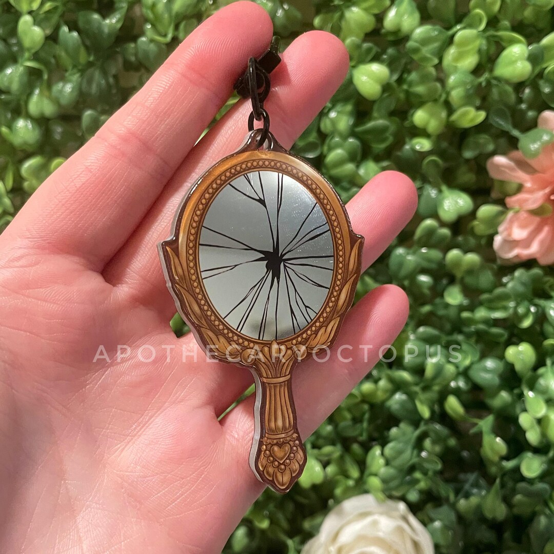 Broken Mirror Keychain | 3 Inch Mirror Effect Charm - Etsy