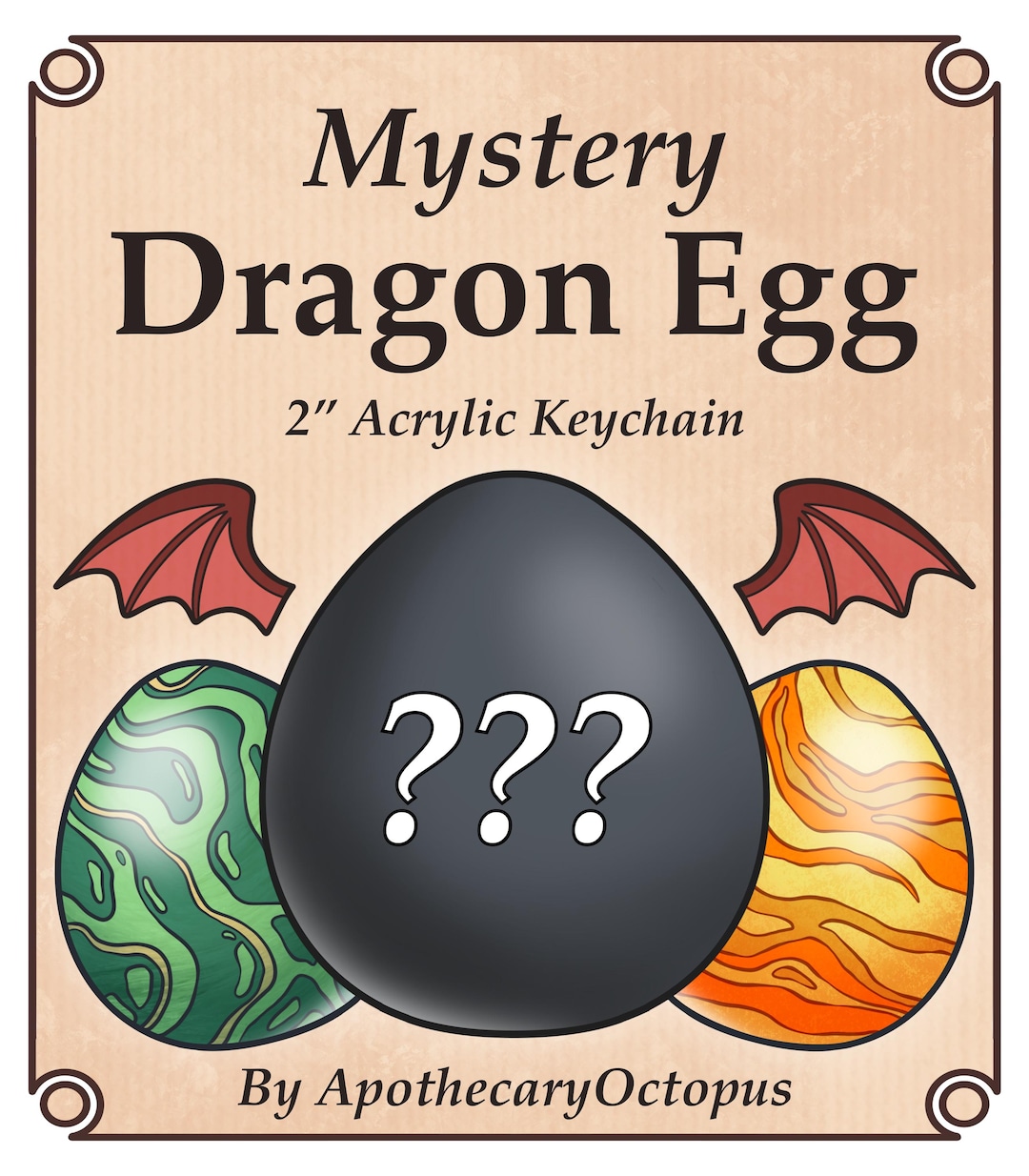 Mystery Dragon Egg Keychains | 2 Inch Acrylic Charms - Etsy