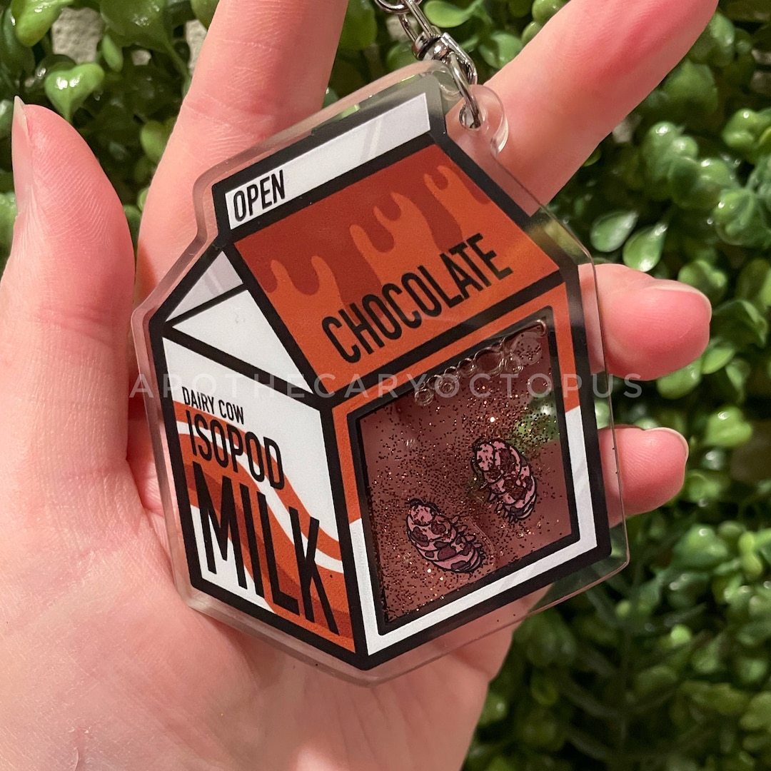Chocolate Isopod Milk LIQUID Shaker Keychain | Quicksand Charm - Etsy