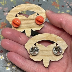 Wooden Pronoun Pins | Moth Pins | Wood Burning - Etsy