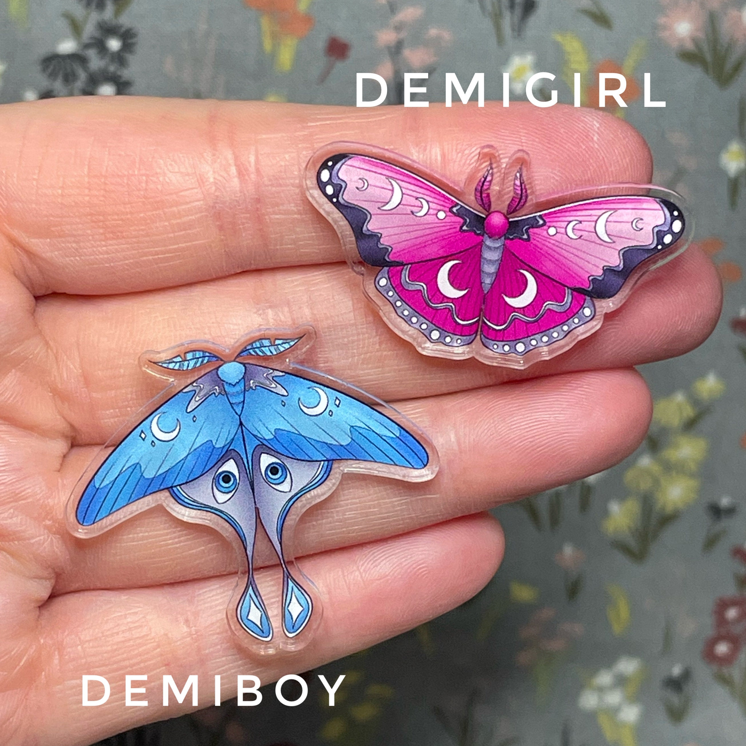 Pride Moth Pin genders Acrylic Pin Moth Pins Insect - Etsy