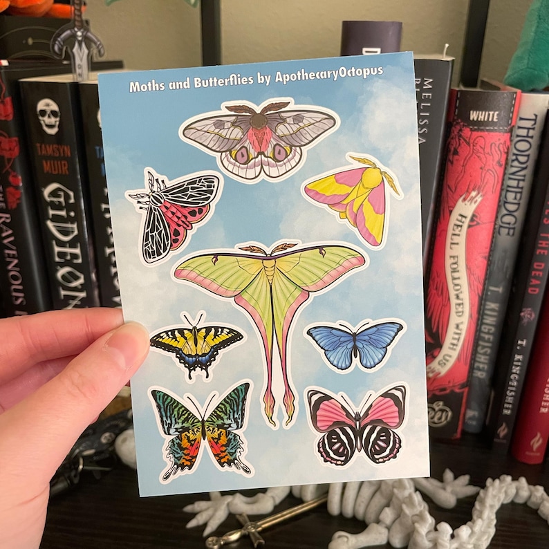 Moths and Butterflies Sticker Sheet - Etsy