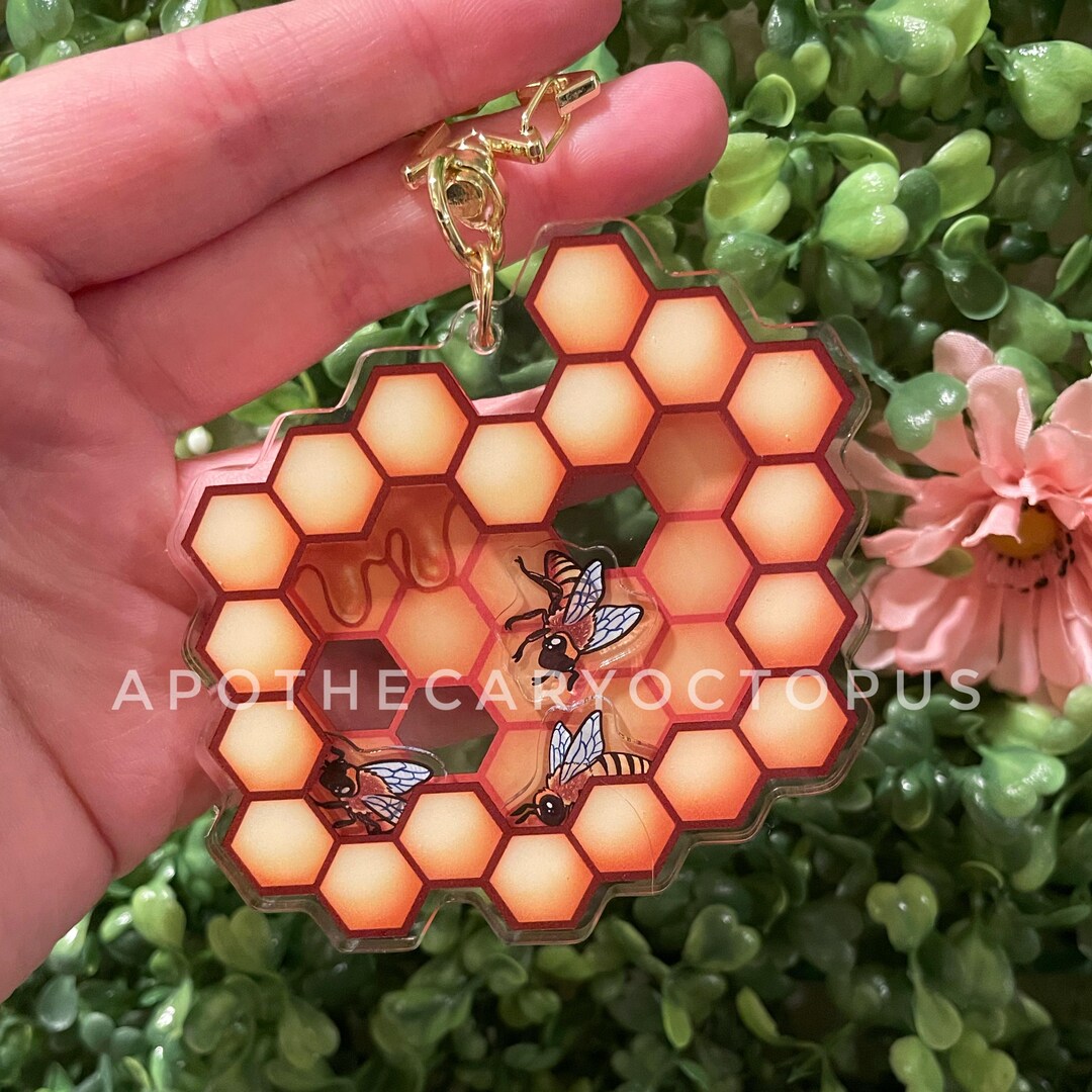 Honeycomb Shaker Keychain - Etsy