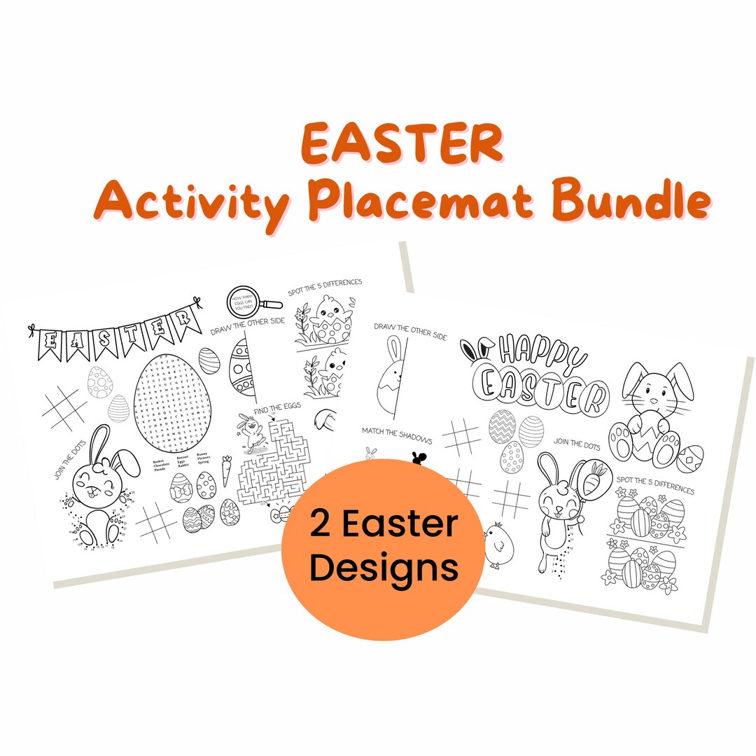 EASTER ACTIVITY PLACEMATS Printable Easter Coloring Placemat Easter ...