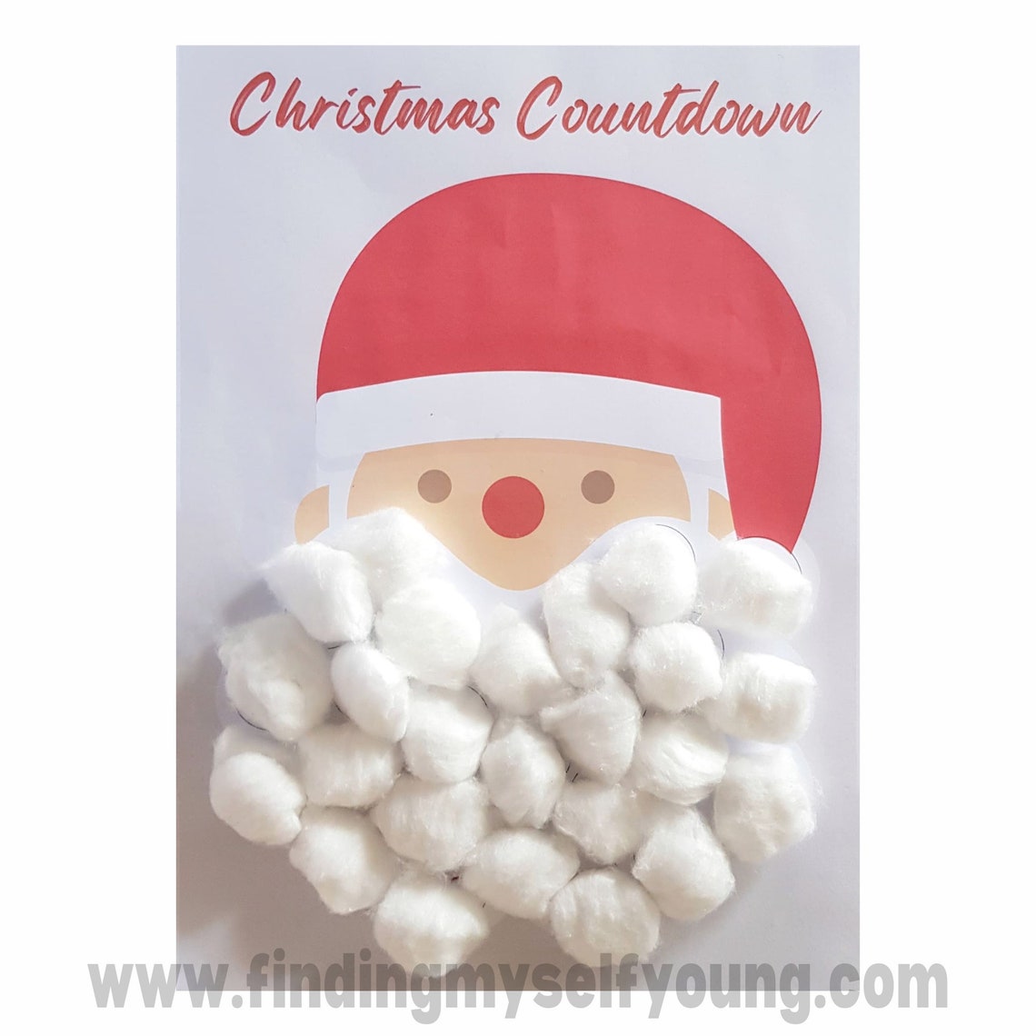 SANTA CHRISTMAS COUNTDOWN | Printable Pdf Santa Beard Countdown for ...