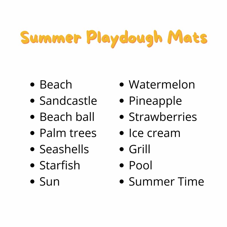 SUMMER PLAYDOUGH MATS | 14 Printable Summer Themed Playdoh Mat Pdfs for ...