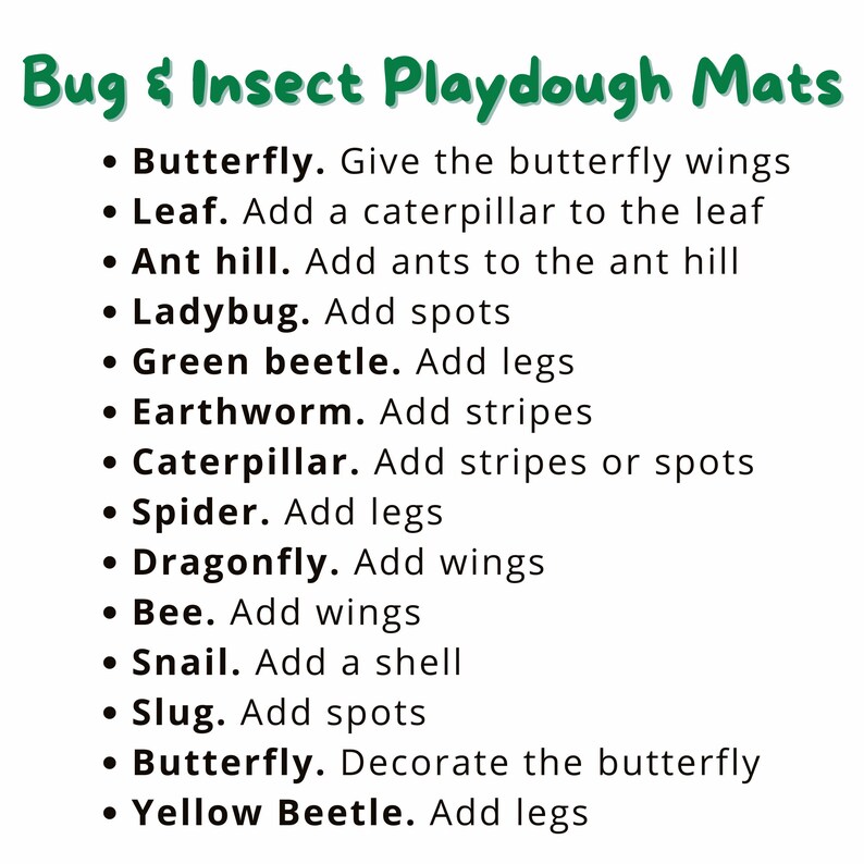 INSECT PLAYDOUGH MATS | Printable Bug, Creepy Crawly, Invertebrate ...