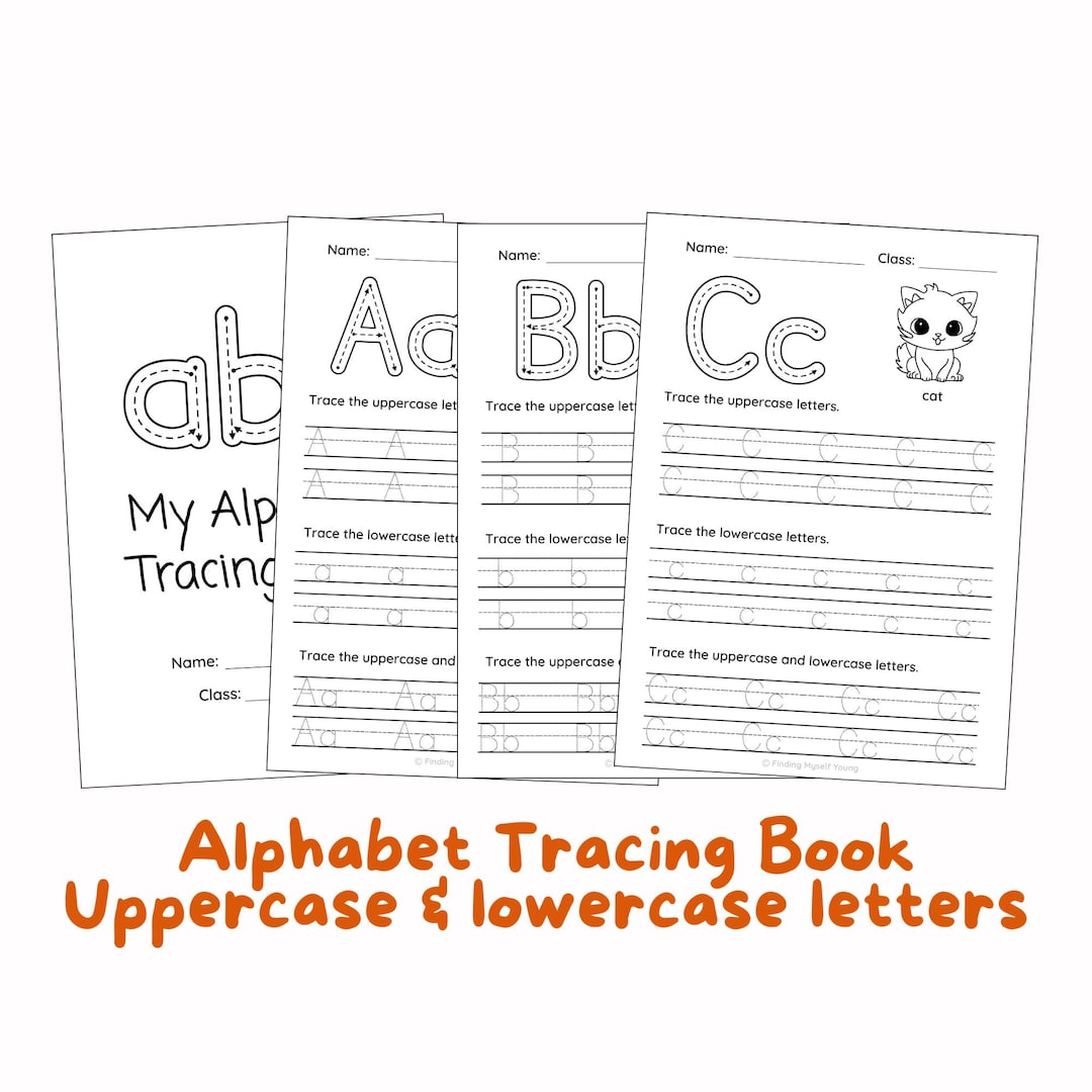Alphabet Tracing Book Uppercase & Lowercase Letter Activity Pages for ...