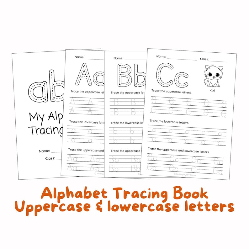 Alphabet Tracing Book Uppercase & Lowercase Letter Activity Pages for ...