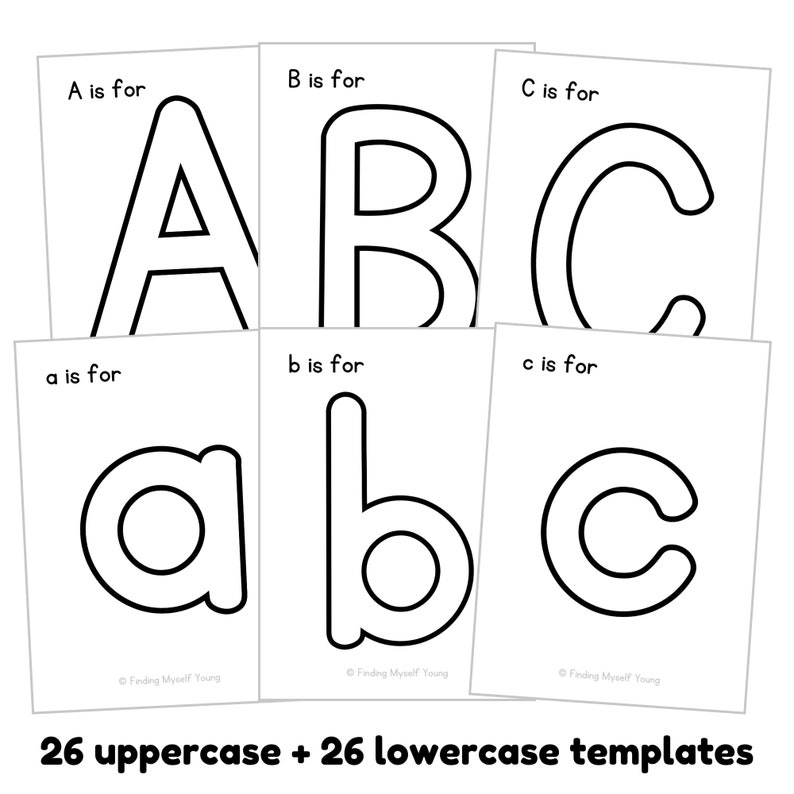 Abcs Rounded Alphabet Full Page Templates for Crafts. Uppercase and ...