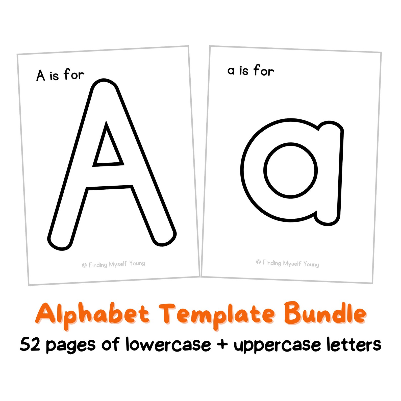 Abcs Rounded Alphabet Full Page Templates for Crafts. Uppercase and ...