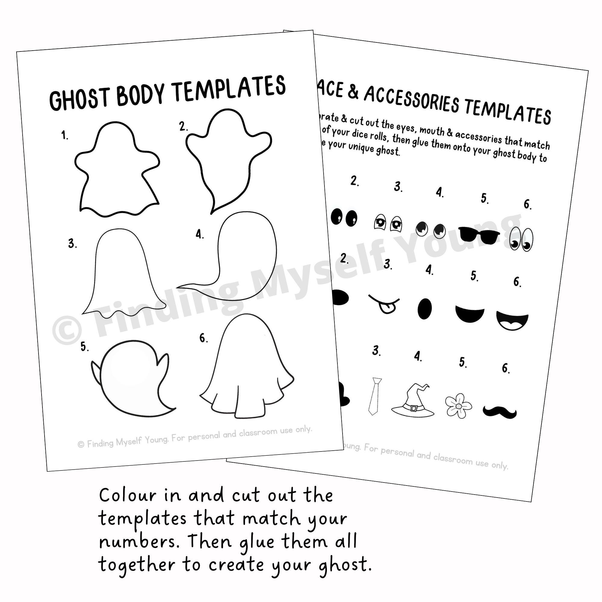 Halloween Roll A Ghost Game, Printable Halloween Game for Kids ...