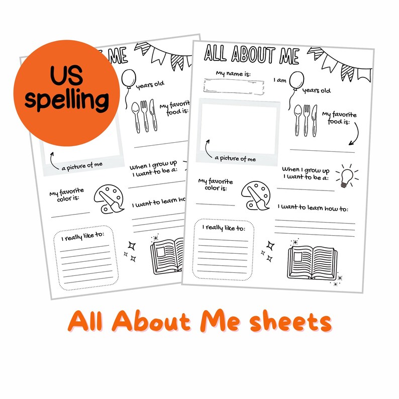 ALL ABOUT ME Printable Coloring Page for Students Back to - Etsy