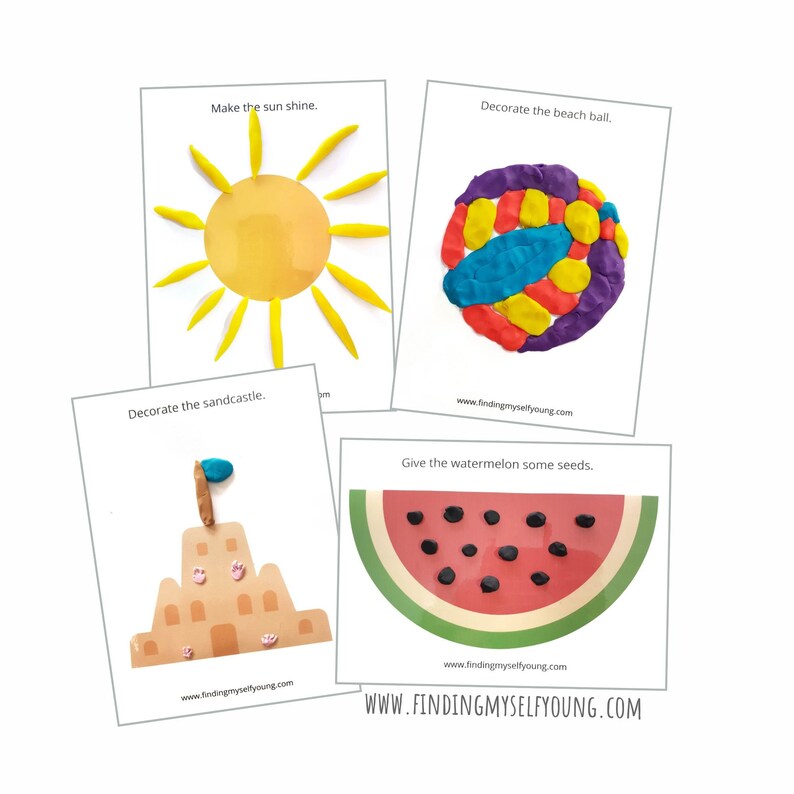 SUMMER PLAYDOUGH MATS | 14 Printable Summer Themed Playdoh Mat Pdfs for ...