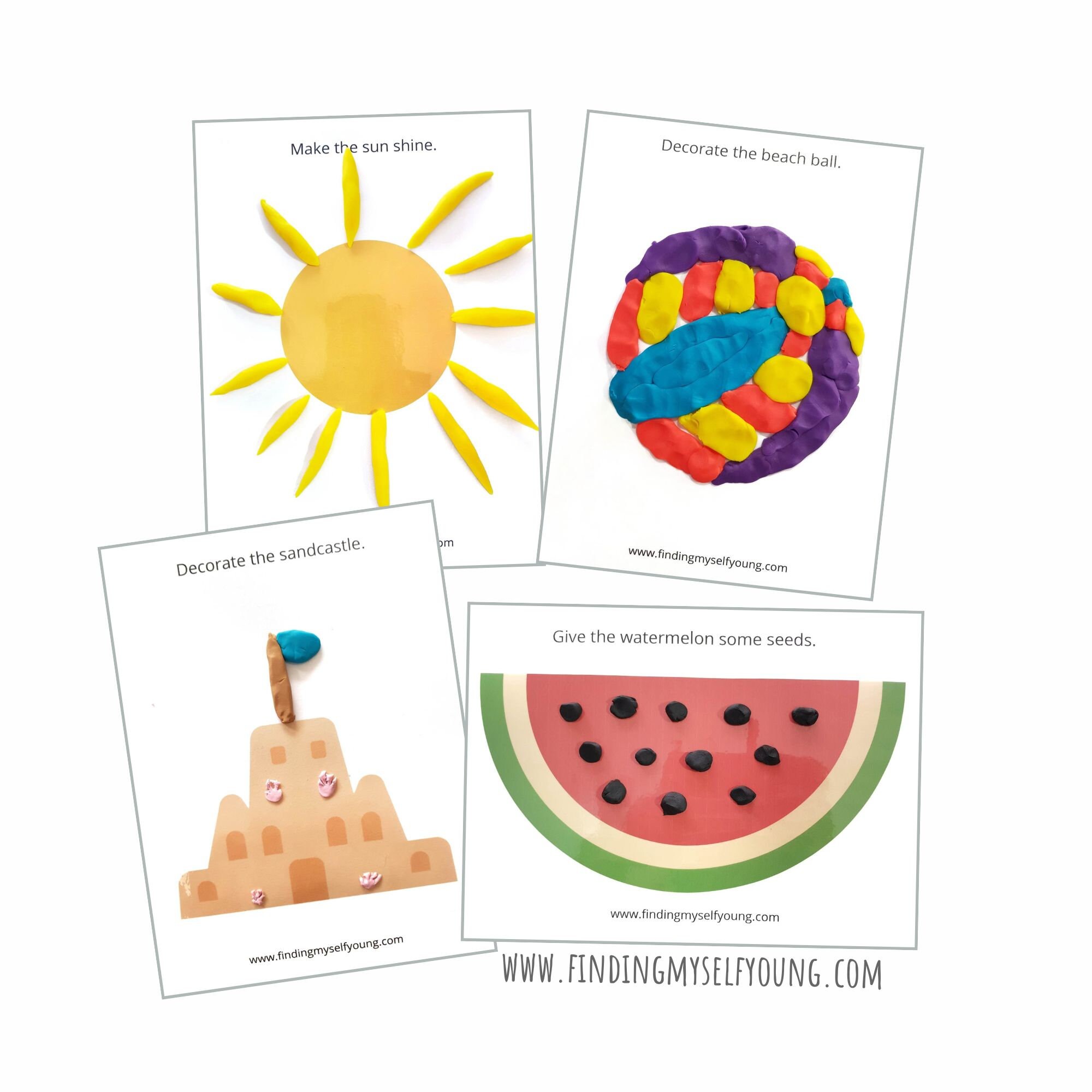 SUMMER PLAYDOUGH MATS | 14 Printable Summer Themed Playdoh Mat Pdfs for ...