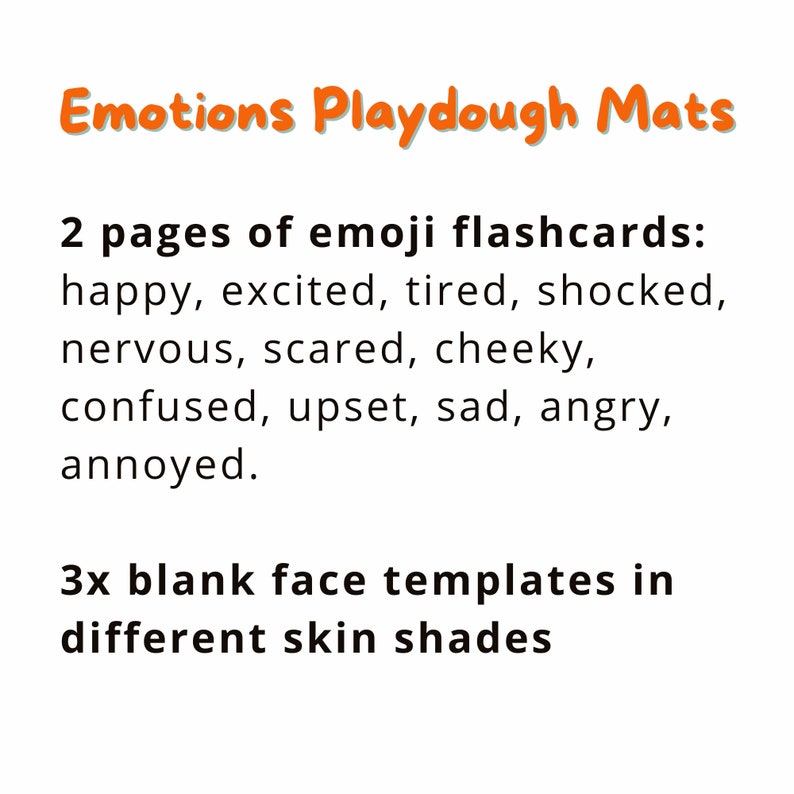 Feelings & Emotions Printable Playdough Mats. Blank Face Templates With ...