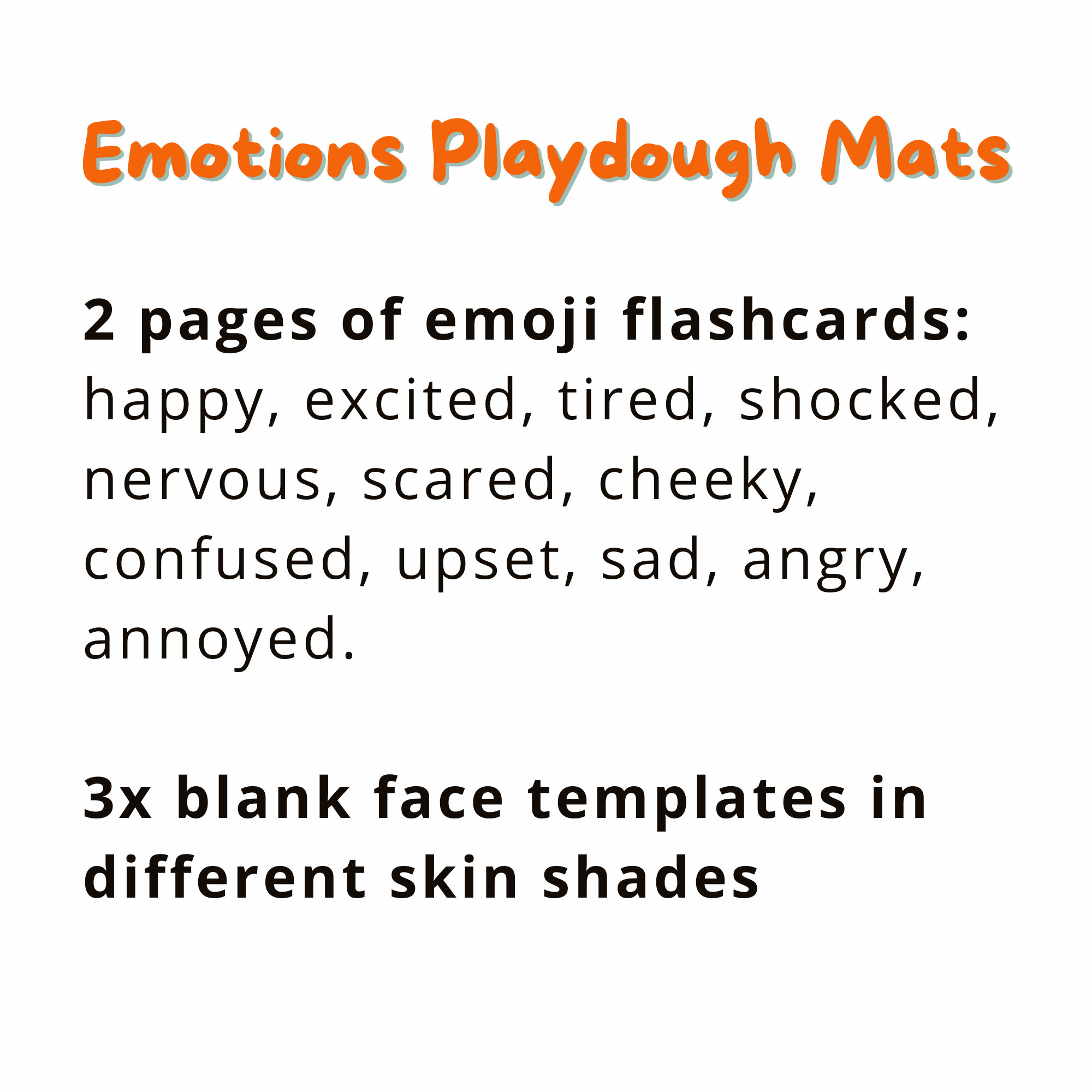 Feelings & Emotions Printable Playdough Mats. Blank Face Templates With ...