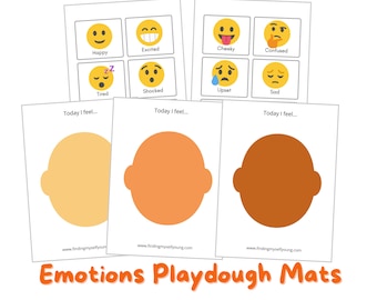 7 Emotions Playdough Mats Play Dough Toddler Activity Preschool ...