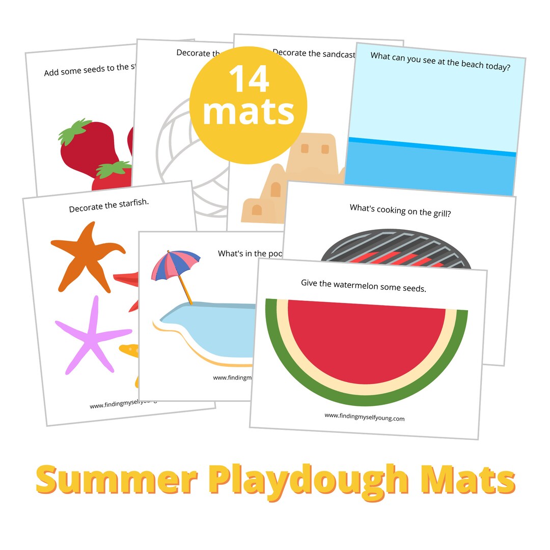 SUMMER PLAYDOUGH MATS 14 Printable Summer Themed Playdoh Mat - Etsy