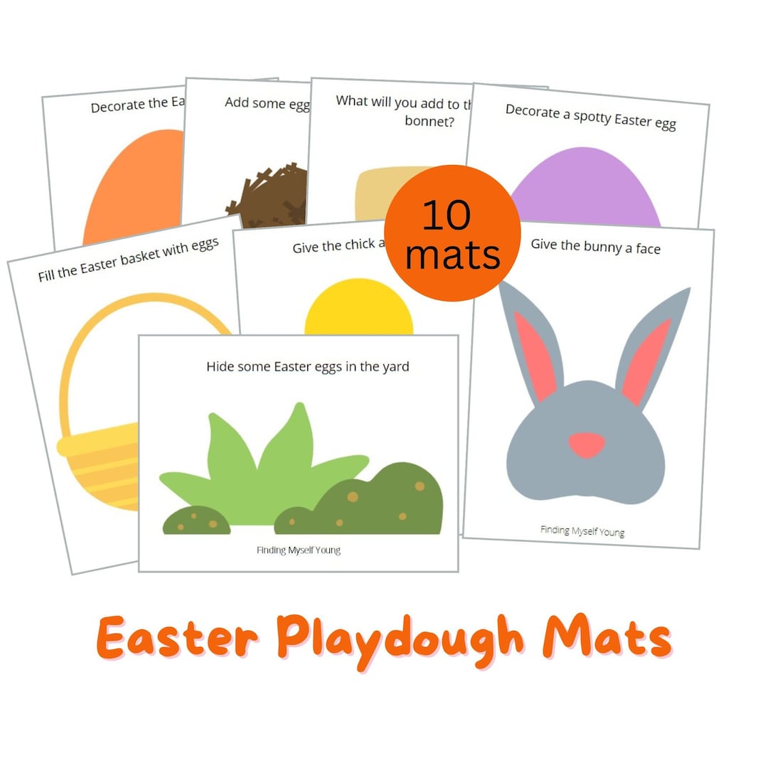 EASTER PLAYDOUGH MATS | Printable Playdoh Mats | Eggs, Nest, Bunny ...