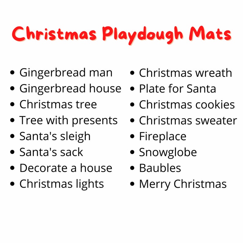 CHRISTMAS PLAYDOUGH MATS | 16 Printable Playdoh Mats | Instant Download ...