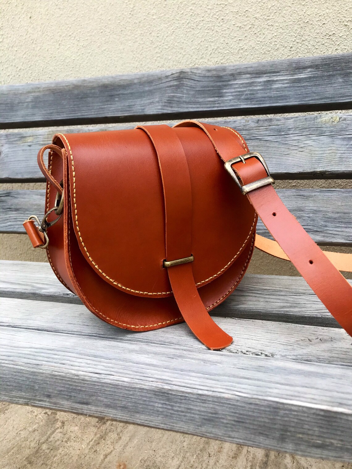 Leather Satchel in Tan Color Saddle Bag for Women Tan - Etsy