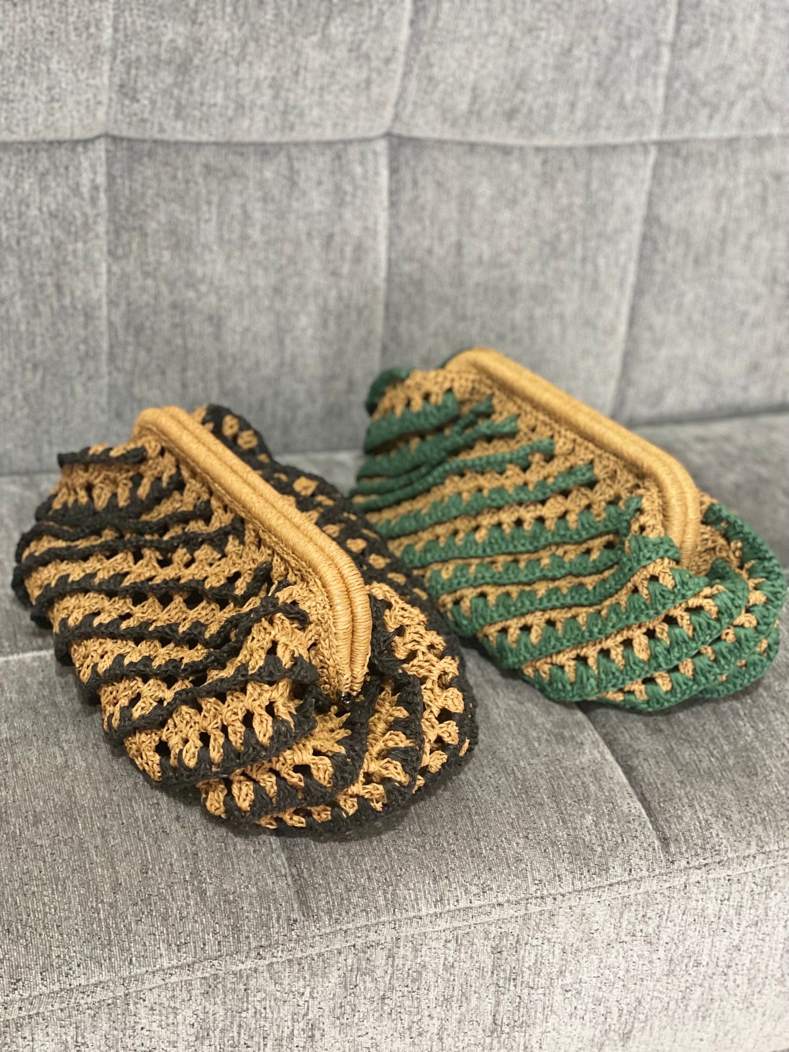 Large Raffia Green Clutch Bag, Straw Knitted Woman Bag, Black ...