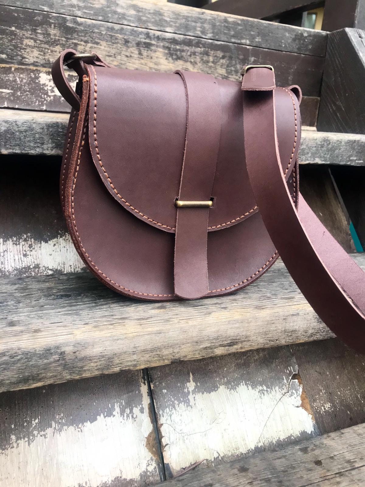 Brown Leather Crossbody Bag Leather Saddle Bag Leather | Etsy