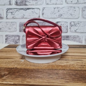 Red Leather Card Holder, Red Leather Card Case, Woman Bussiness Card ...