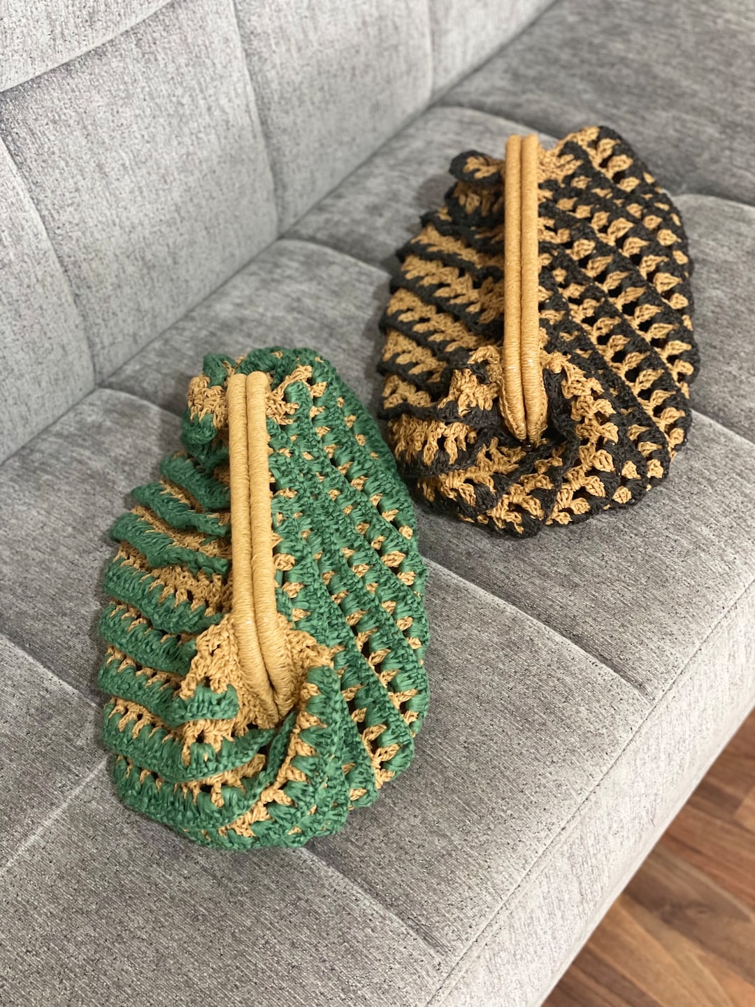 Large Raffia Green Clutch Bag, Straw Knitted Woman Bag, Black ...