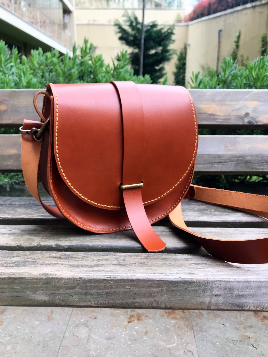 Leather Satchel in Tan Color Saddle Bag for Women Tan - Etsy