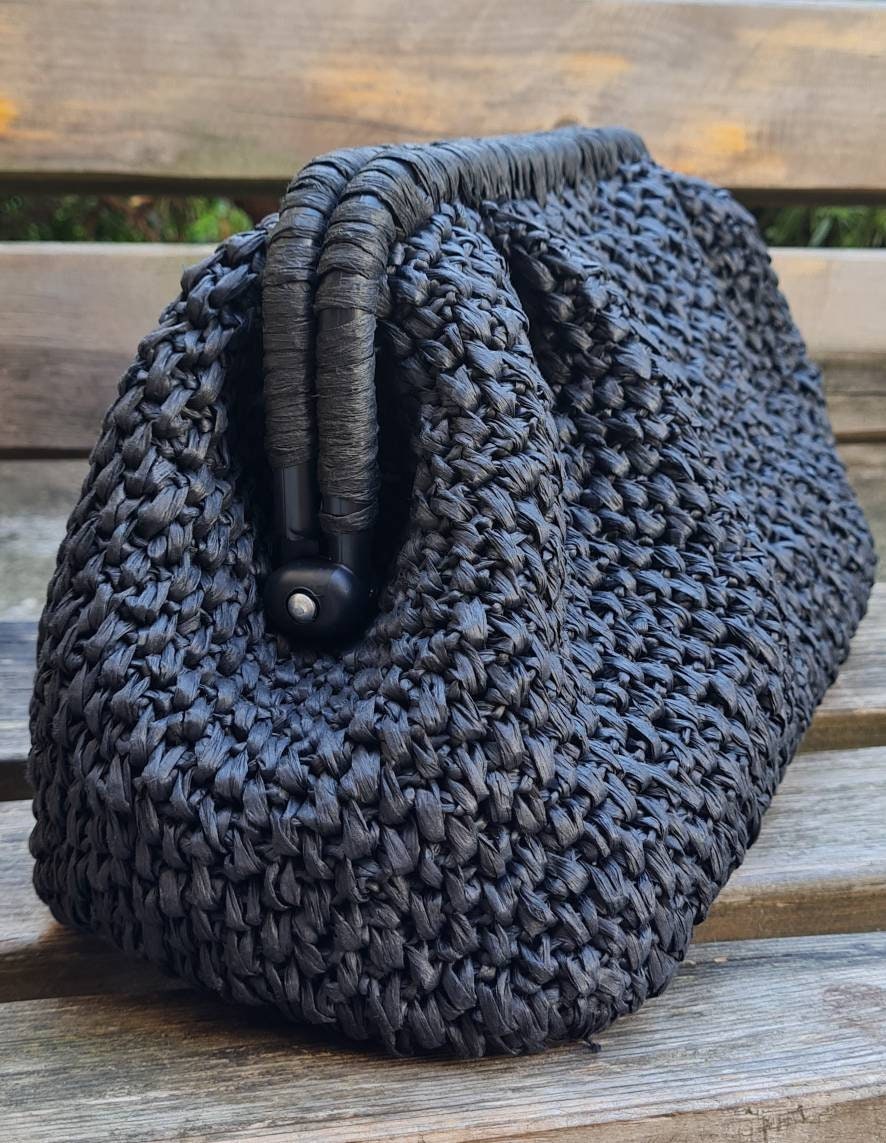 Women Summer Purse in Black Boho Evening Bag Summer Clutch - Etsy