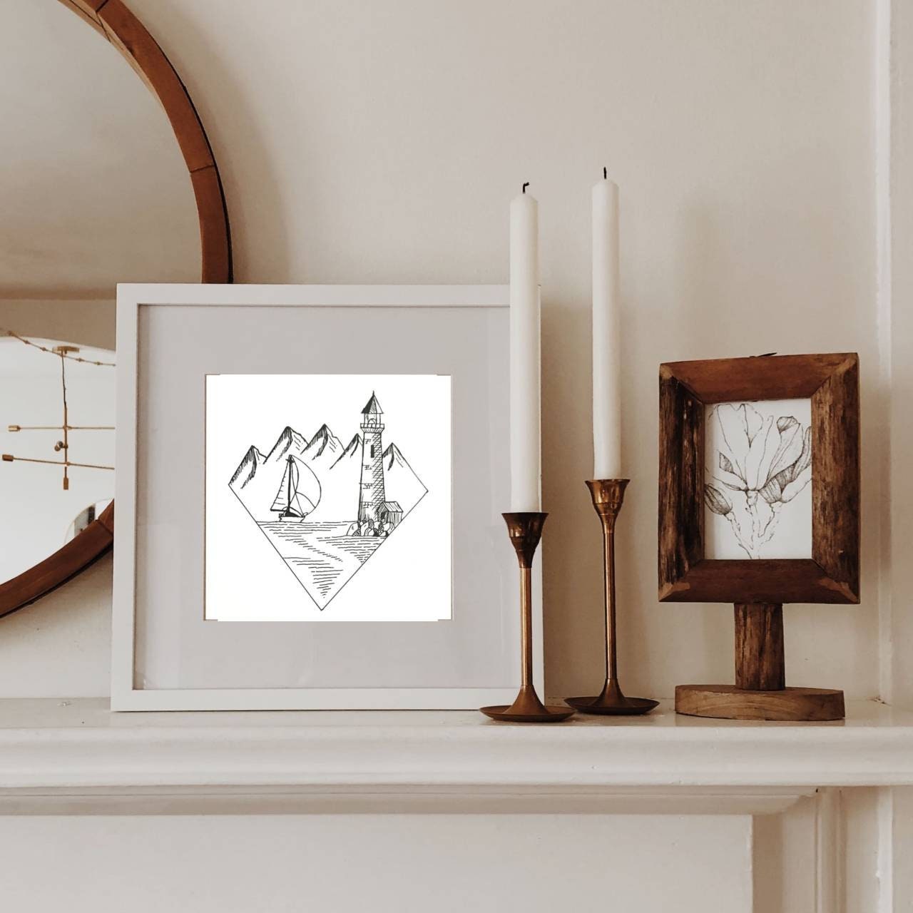 Lighthouse and Sail Boat - Etsy