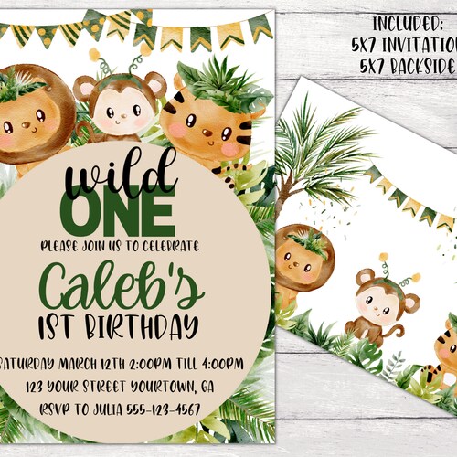 Editable Wild One Birthday Invitation Template Printable - Etsy