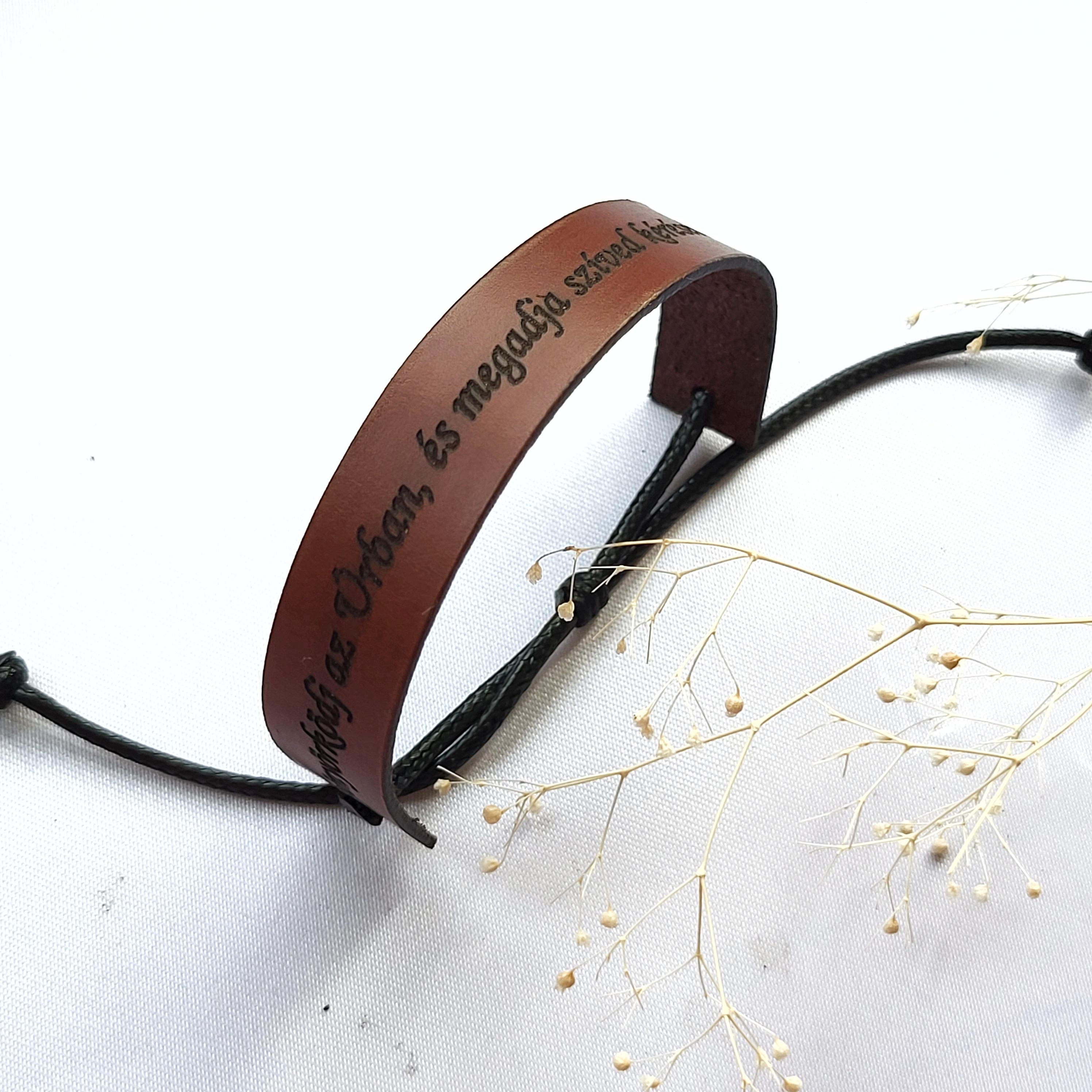 Custom Bible Verse Leather Bracelet: Religious Christian Gift - Etsy