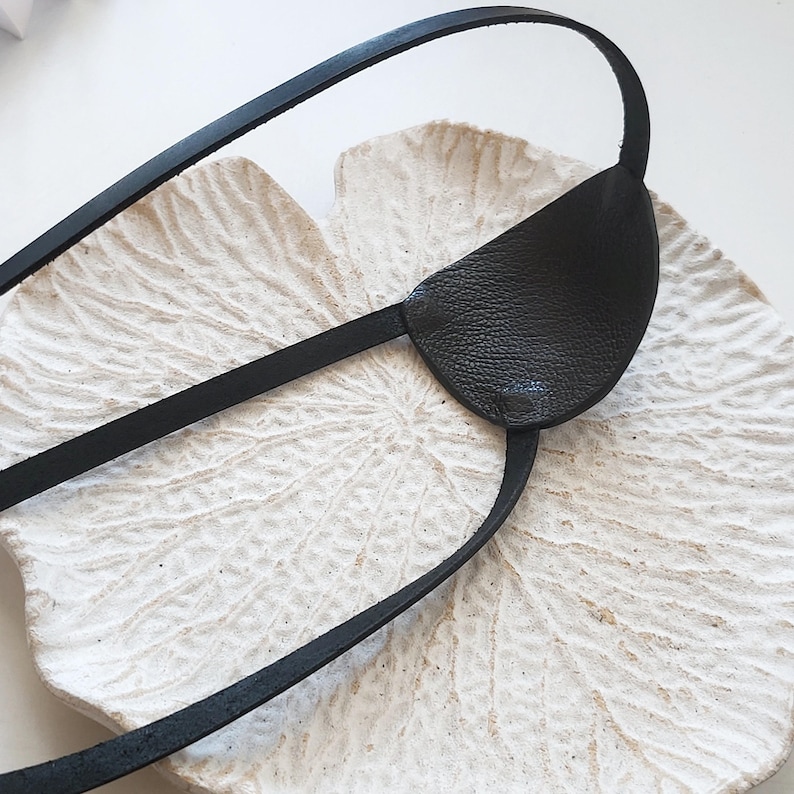 Handmade Leather Eye Patch With Three Straps, Adjustable Size - Etsy