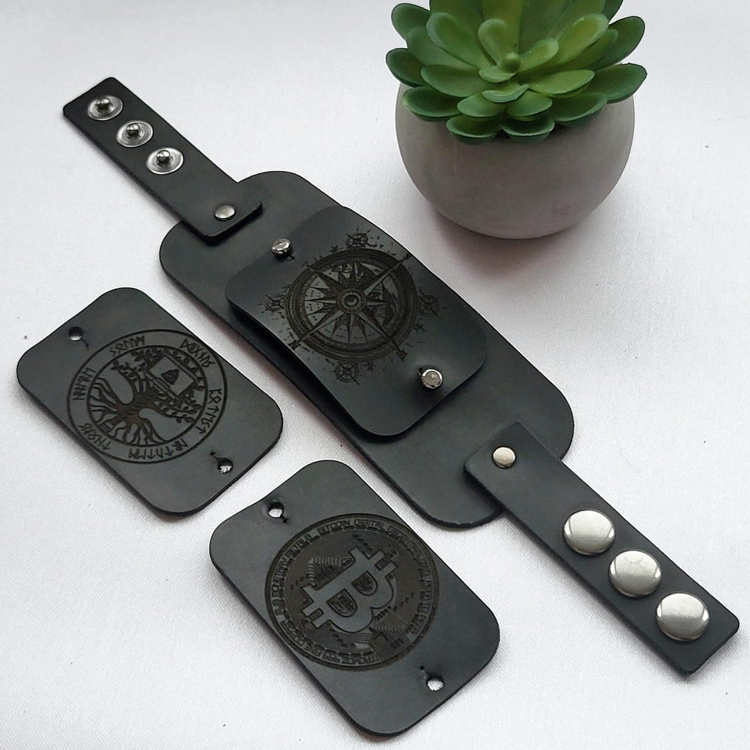 Wide Leather Bracelet: Custom Runic Viking Compass Wristband - Etsy