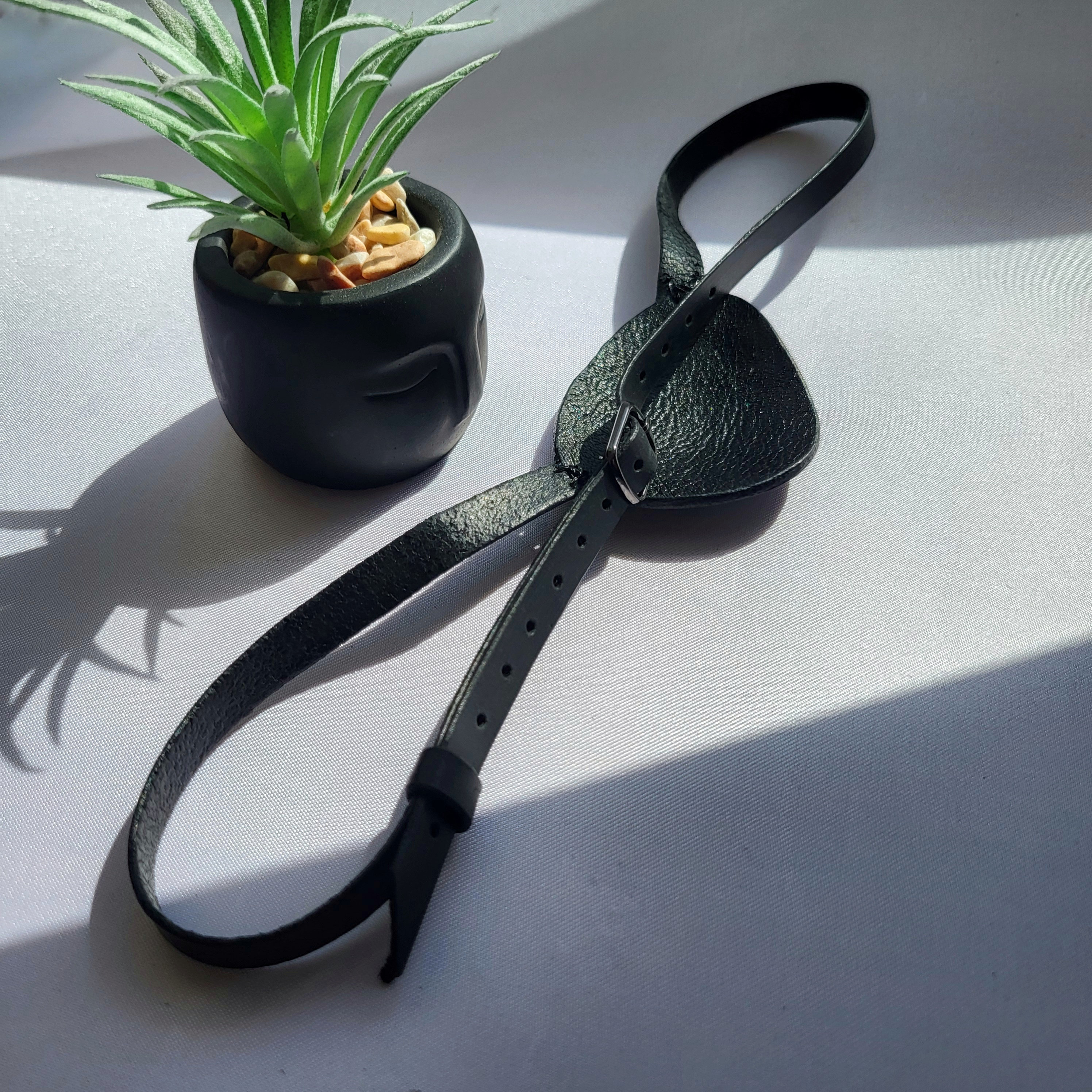 Handmade Leather Eye Patch: Custom Engraved, Adjustable Size - Etsy