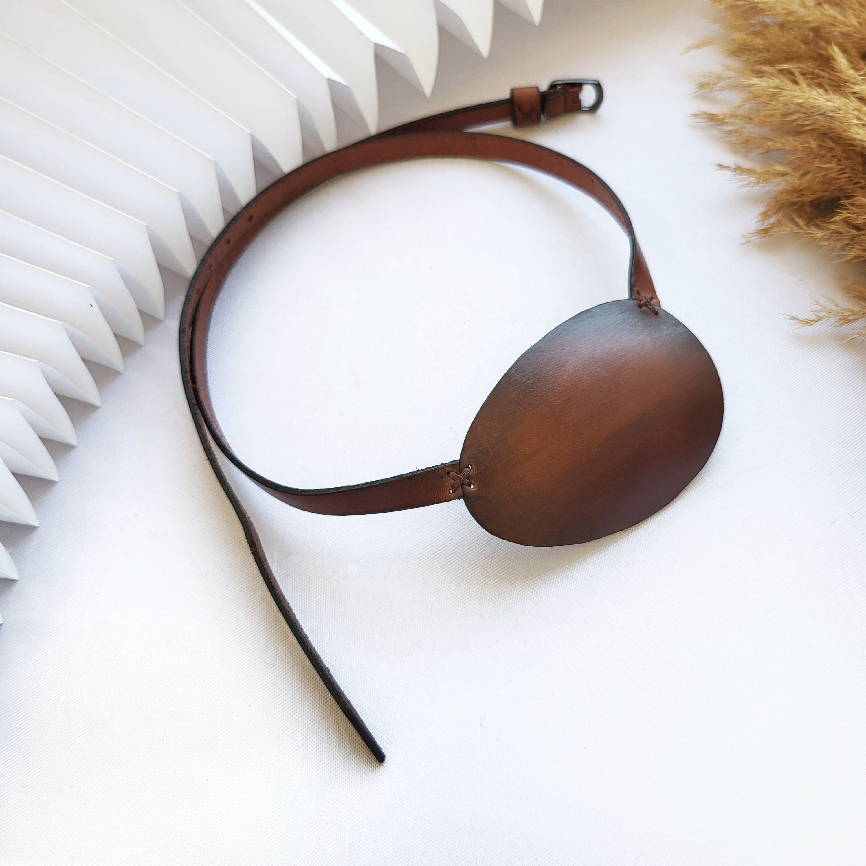 Handmade Leather Eye Patch: Adjustable, Engraved Valknut, Cosplay ...